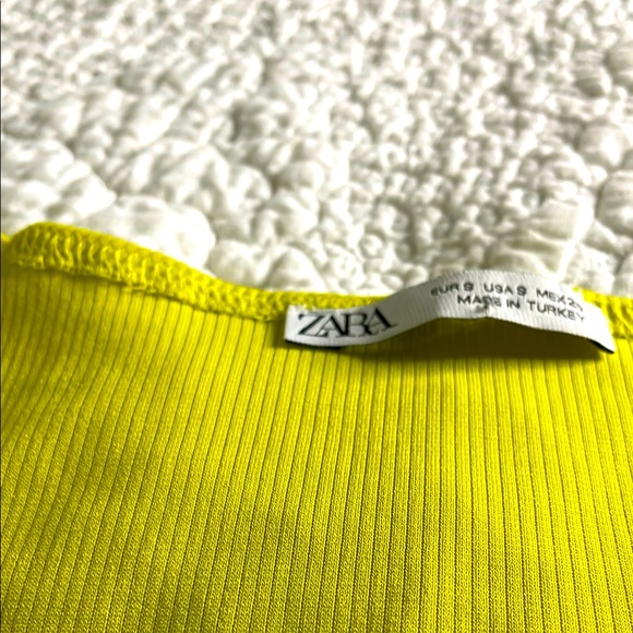 Zara | Tops | Zara Yellow Ribbed Top | Poshmark